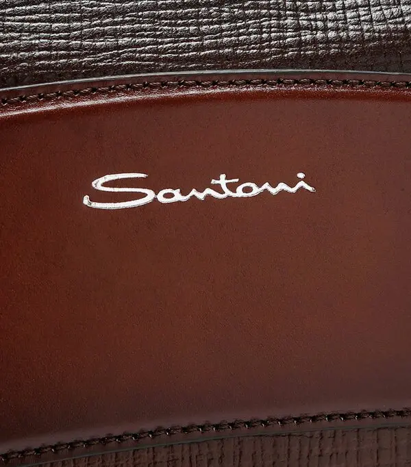 Santoni Leather Weekend Bag - Brown