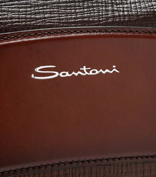 Santoni Leather Weekend Bag - Brown