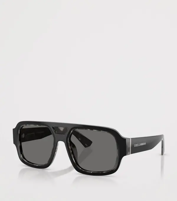 Dolce & Gabbana Oversized Pilot Sunglasses - Black