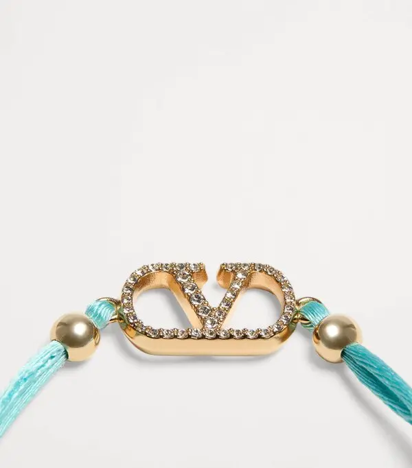 Valentino Garavani Crystal Vlogo Signature Bracelet - Turquoise