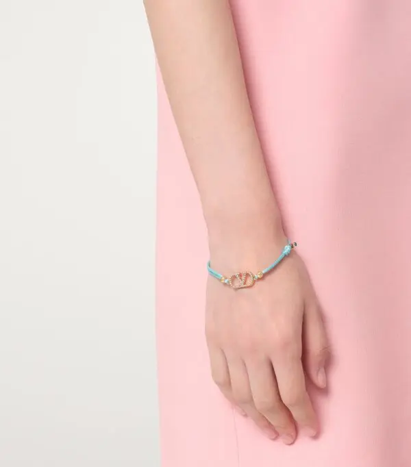 Valentino Garavani Crystal Vlogo Signature Bracelet - Turquoise