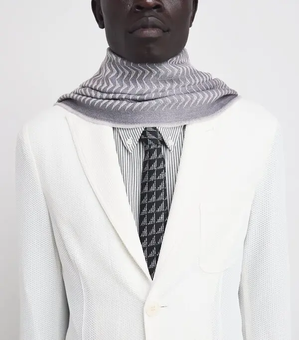 Giorgio Armani Wool Geometric Print Scarf