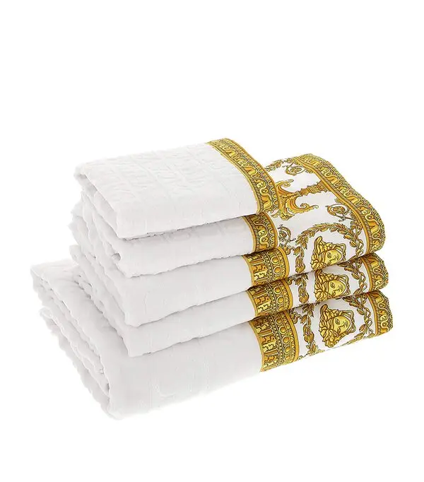 Versace Baroque Towels - White