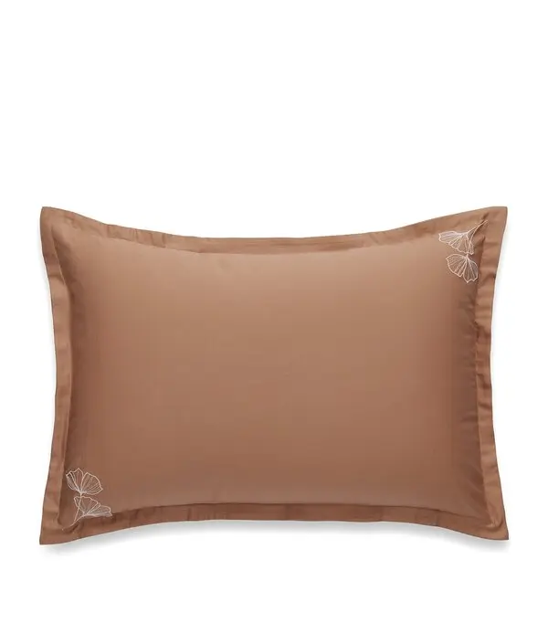 HAMAM Organic Cotton Core Blossom Oxford Pillowcase - Brown
