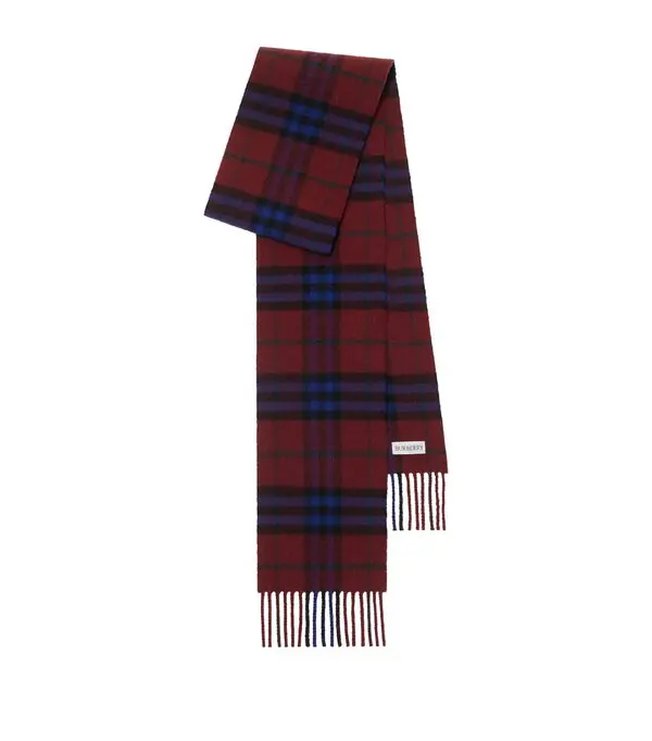 Burberry Cashmere Narrow Check Scarf - Red