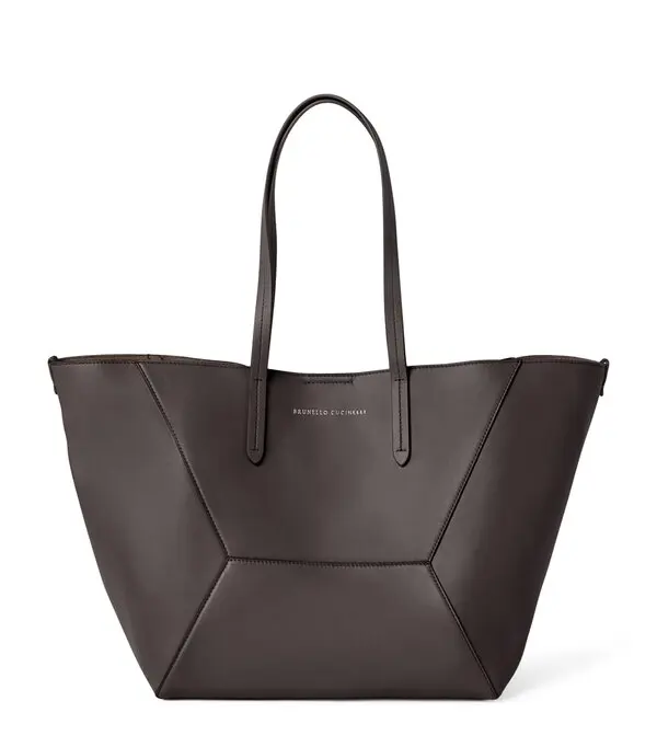 Brunello Cucinelli Bc Duo Calfskin Tote Bag - Brown