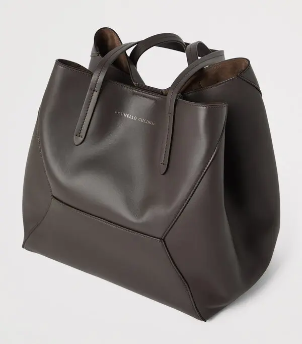 Brunello Cucinelli Bc Duo Calfskin Tote Bag - Brown