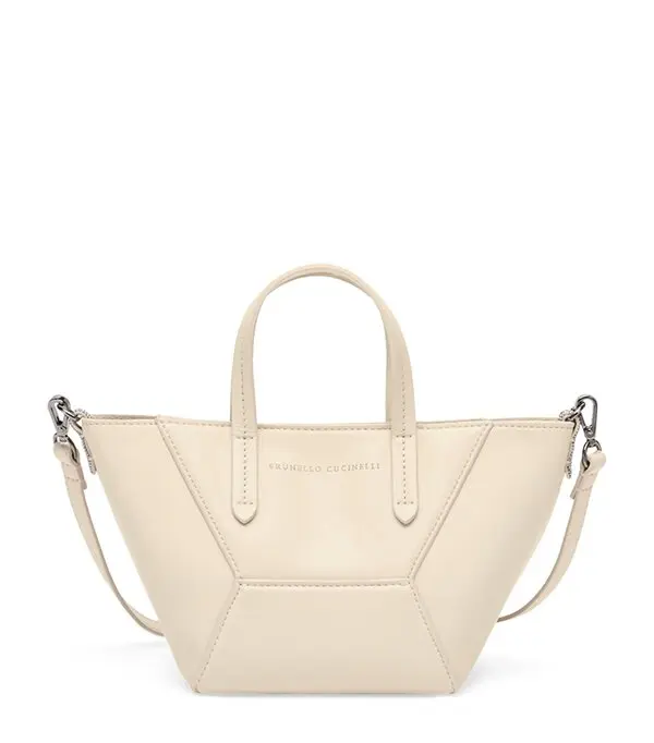 Brunello Cucinelli Bc Duo Mini Tote Bag - Ivory