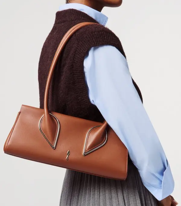 CHRISTIAN LOUBOUTIN Venus Leather Baguette Bag - Brown