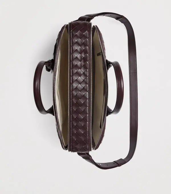 Bottega Veneta Leather Intrecciato Getaway Briefcase - Brown
