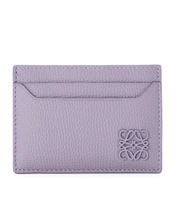 Loewe Leather Anagram Card Holder - Purple