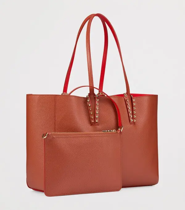 CHRISTIAN LOUBOUTIN Cabata Small Calfskin Tote Bag - Brown