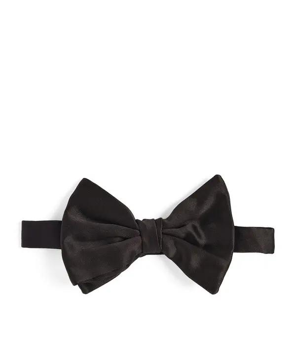 Giorgio Armani Large Silk Bow Tie - Black