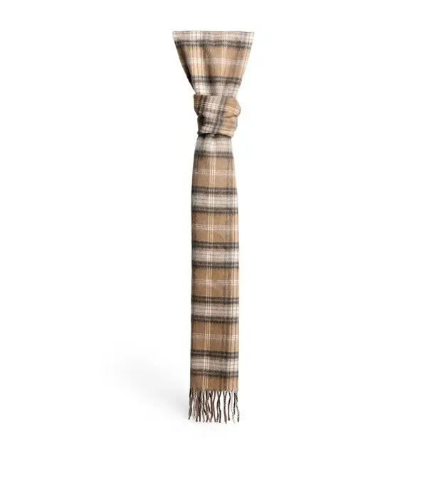 Harrods Cashmere Tartan Scarf - Grey