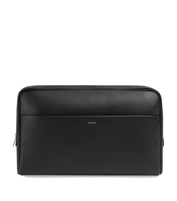 AVITEUR Leather Trolley-sleeve Laptop Case - Black