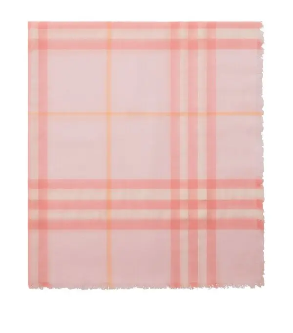 Burberry Wool Wide Check Scarf - Pink