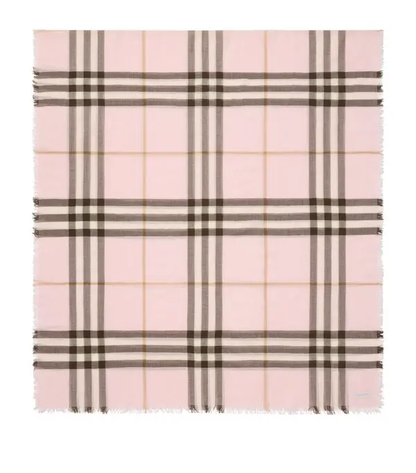 Burberry Wool Check Scarf - Pink
