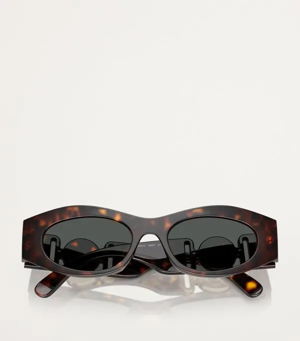 Versace Acetate Oval Sunglasses - Brown