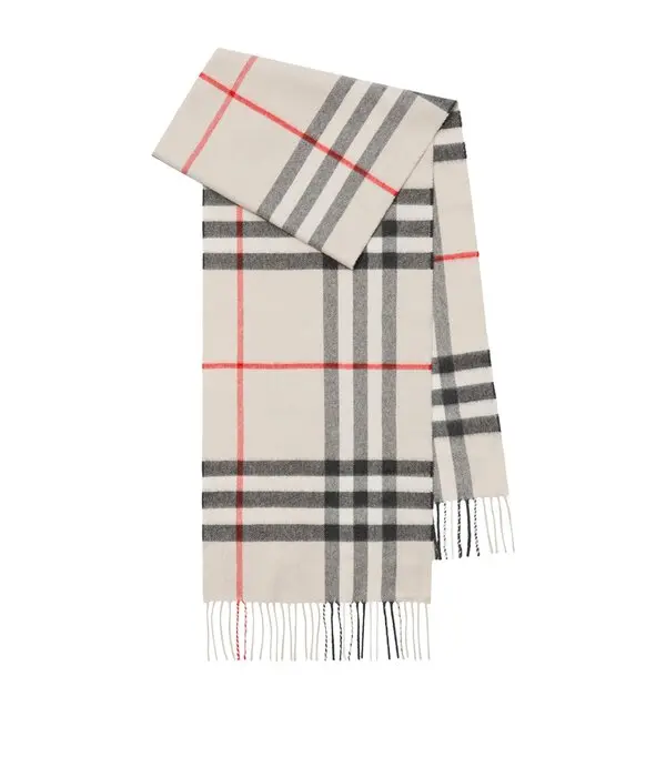 Burberry Cashmere Check Scarf - Beige
