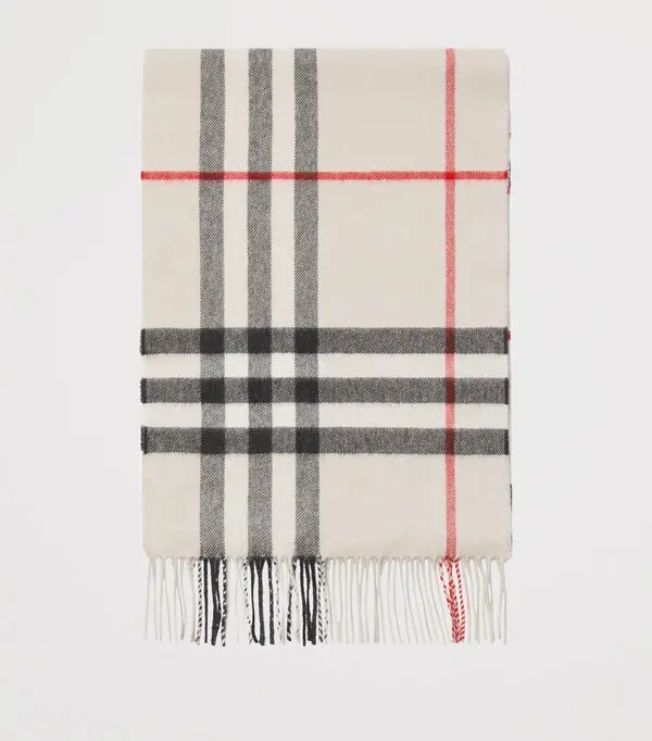 Burberry Cashmere Check Scarf - Beige