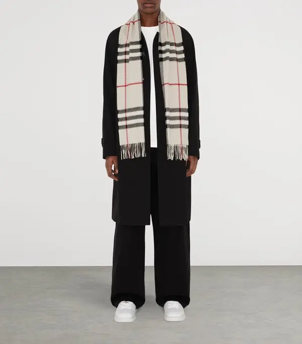 Burberry Cashmere Check Scarf - Beige