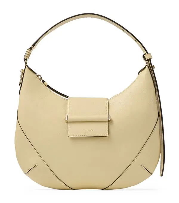 JIMMY CHOO Bar Leather Shoulder Bag - Beige