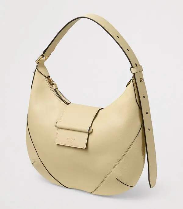 JIMMY CHOO Bar Leather Shoulder Bag - Beige