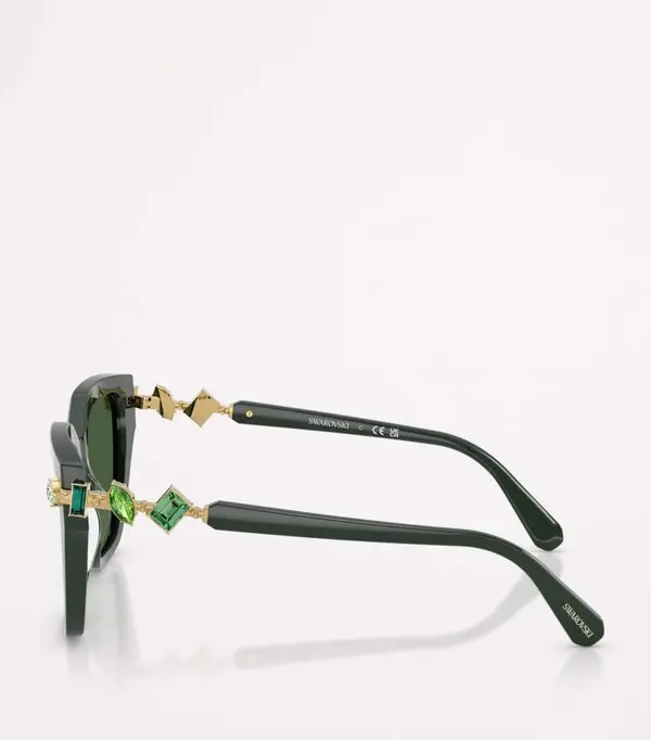 SWAROVSKI Acetate Oversized Sk6041 Sunglasses - Green