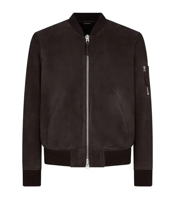 TOM FORD Leather Bomber Jacket - Brown
