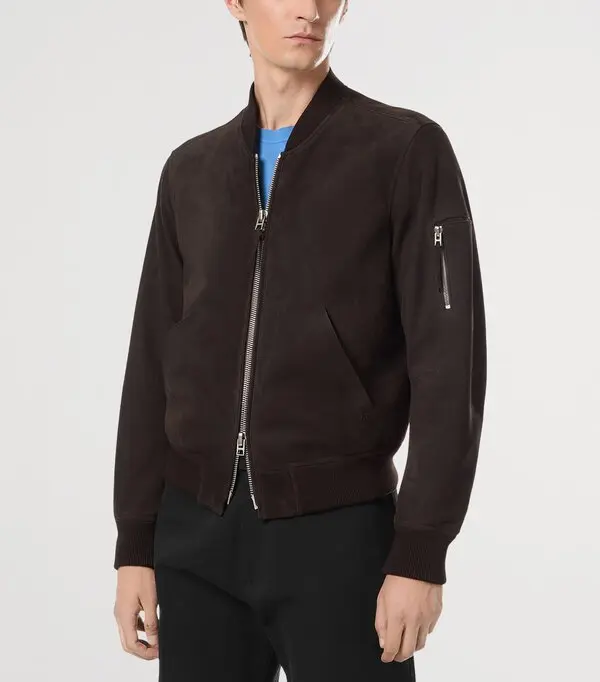 TOM FORD Leather Bomber Jacket - Brown