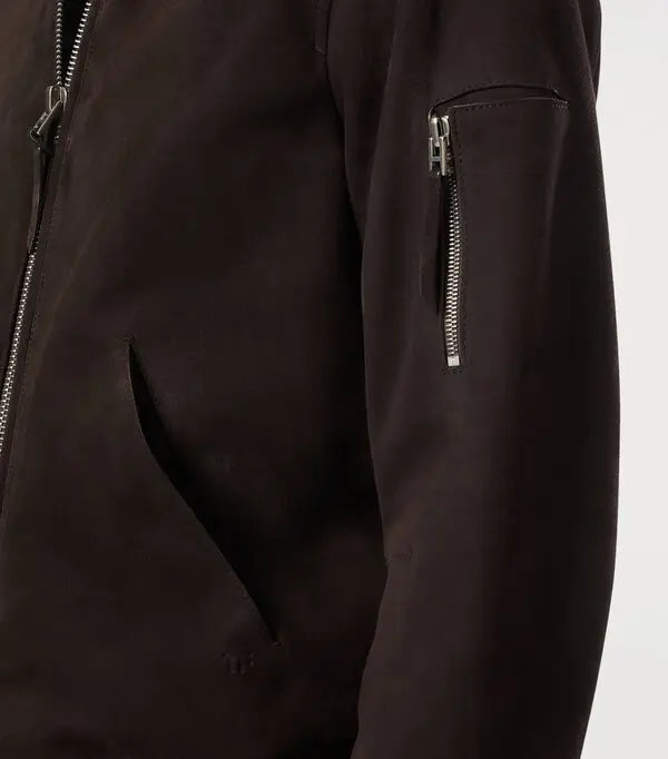 TOM FORD Leather Bomber Jacket - Brown