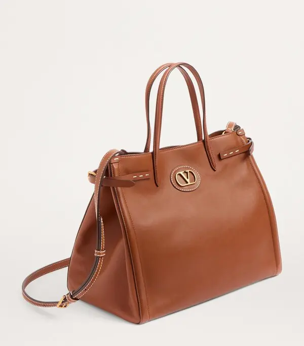 Valentino Garavani Medium Leather Antibes Top-handle Bag - Brown