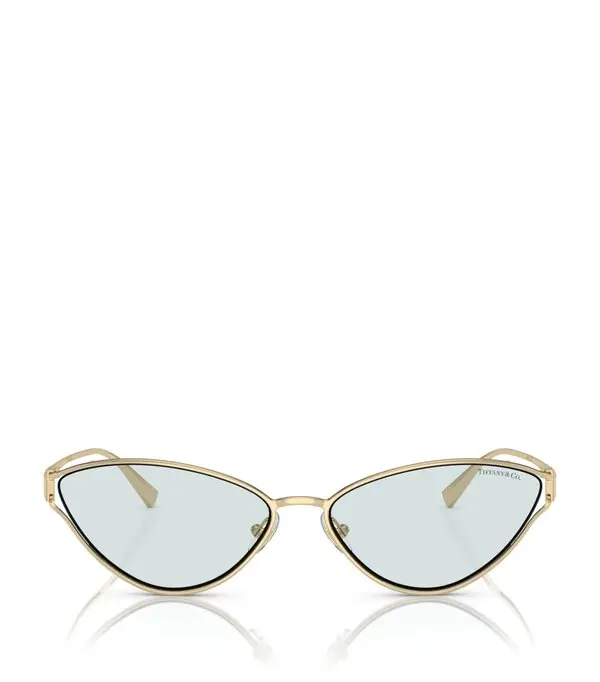 Tiffany & Co. Metal Cat Eye Sunglasses - Gold