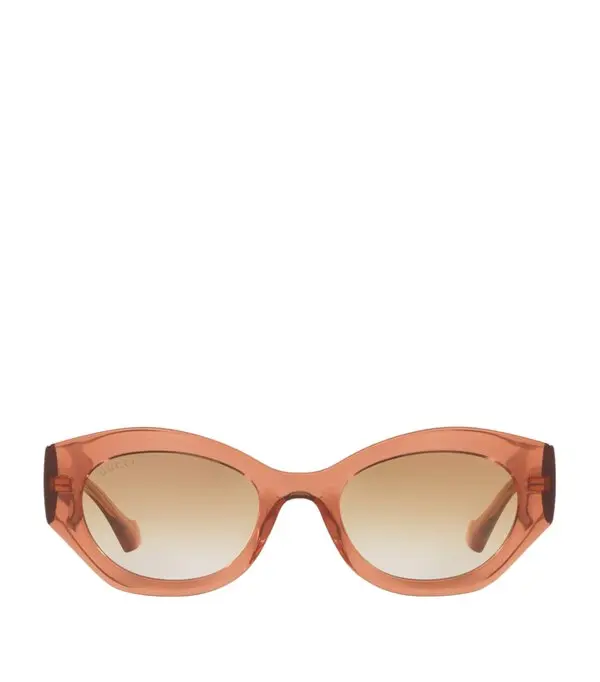 Gucci Injected Oval Sunglasses - Brown