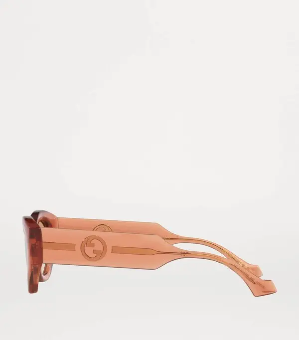 Gucci Injected Oval Sunglasses - Brown