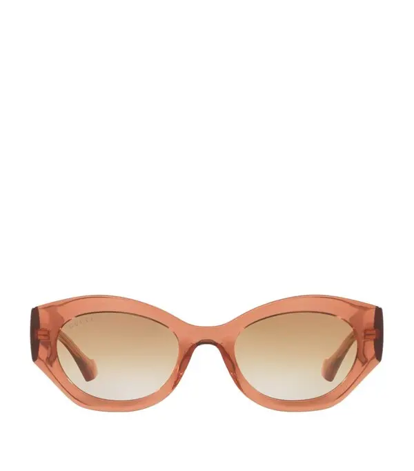 Gucci Injected Oval Sunglasses - Brown