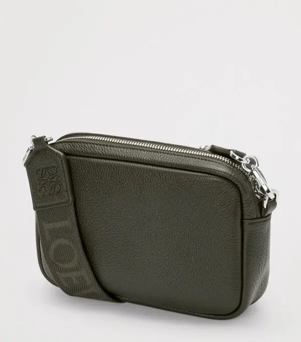 Loewe Small Leather Pebble Messenger Bag - Green