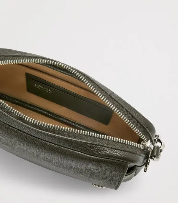 Loewe Small Leather Pebble Messenger Bag - Green