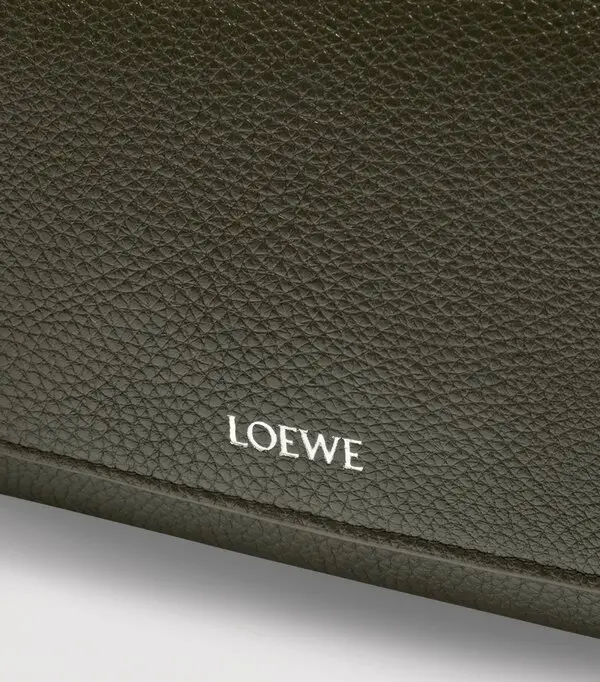 Loewe Small Leather Pebble Messenger Bag - Green