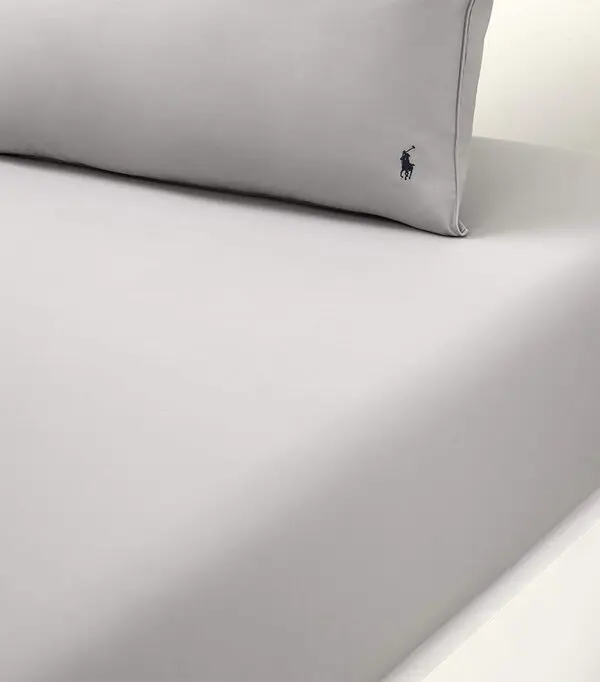 Ralph Lauren Cotton Polo Player Single Fitted Sheet - Grey