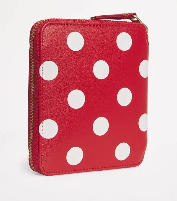 Comme Des Garçons Leather Polka-dot Zipped Wallet - Red