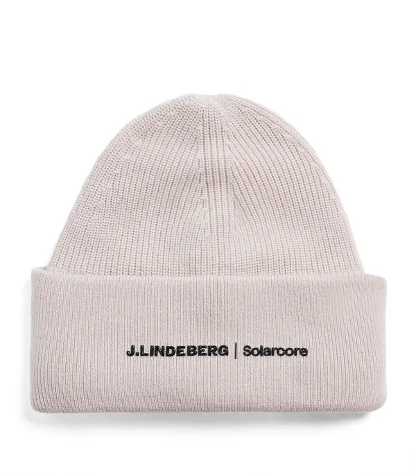 J. Lindeberg Merino Wool Solarcore Beanie - Beige
