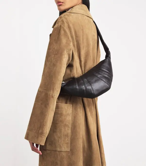LEMAIRE Small Nappa Leather Croissant Bag - Brown