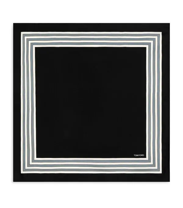 TOM FORD Mulberry Silk Pocket Square - Black