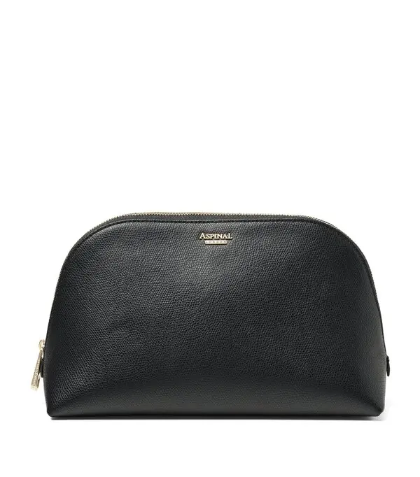 ASPINAL OF LONDON Large Leather Makeup Bag - Black
