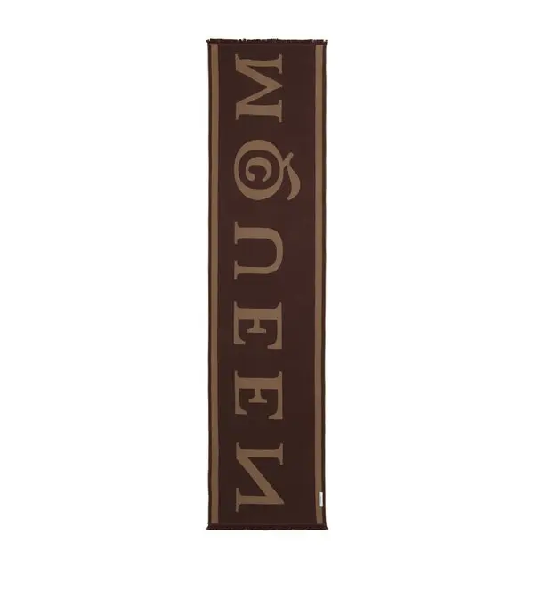 Alexander McQueen Wool Reversible Logo Scarf - Nude