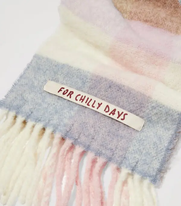 Max & Co. Check Fringed Scarf