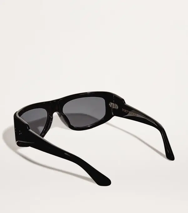 PORT TANGER Rectangular Fayaz Sunglasses - Black