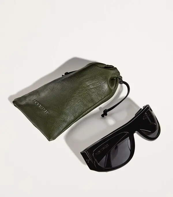 PORT TANGER Rectangular Fayaz Sunglasses - Black