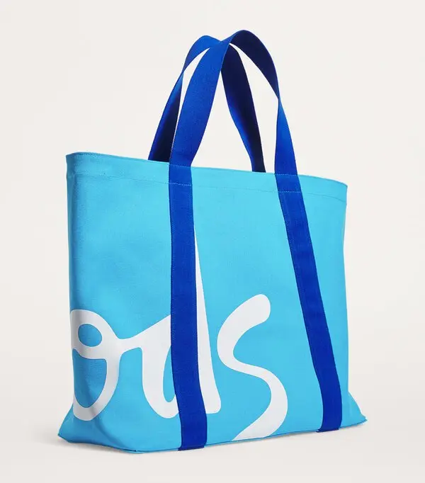 Harrods Large Cotton Logo Tote Bag - Blue